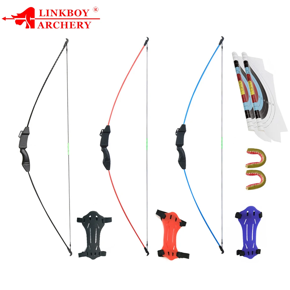 15lbs Child Recurve Bow Longbow Toy Youth Set Kids Bow with Arm Finger ...