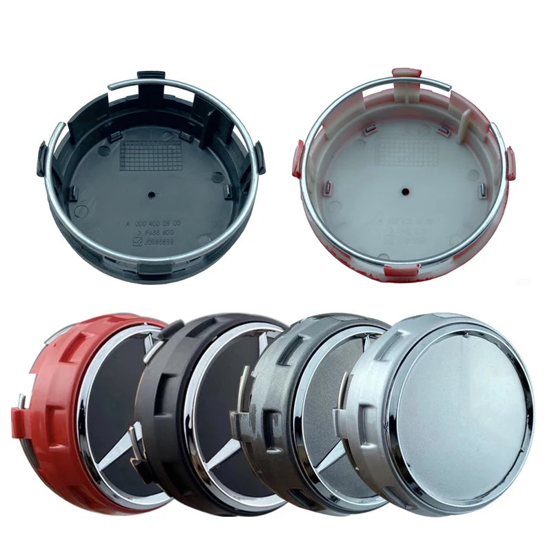 New 4pcs 75mm Black Red Raised Car Styling Wheel Center Cap Hub Covers ...