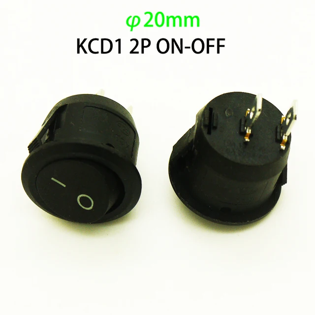 4Db/4Types 20 Mm Középső Kerek Fekete/Piros 2Pin 3Pin 3A/250V 6A/125V ...