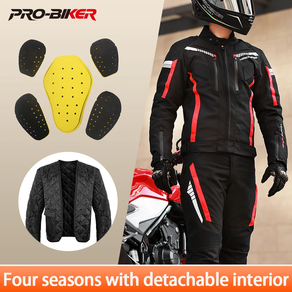 Men's Motorcycle Jacket Anti-fall Wear-resistant Motorbike Jacket With ...