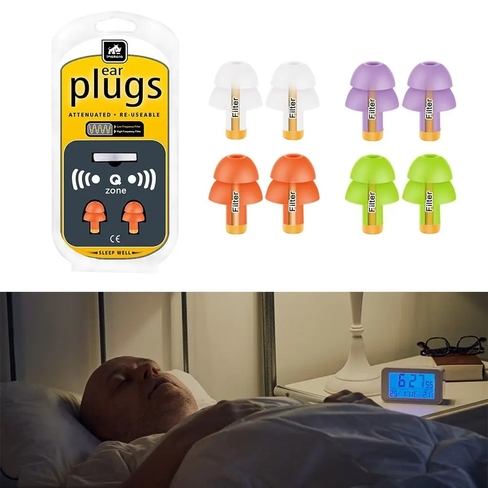 Silicone Soundproof Earplugs Noise Reduction Ear Plugs Reusable ...