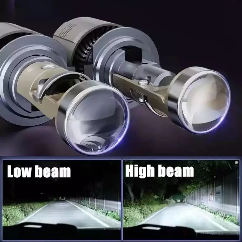 H7 LED Headlight Projector Lens Bi-LED H11 High Beam Low Beam H8 H9 ...