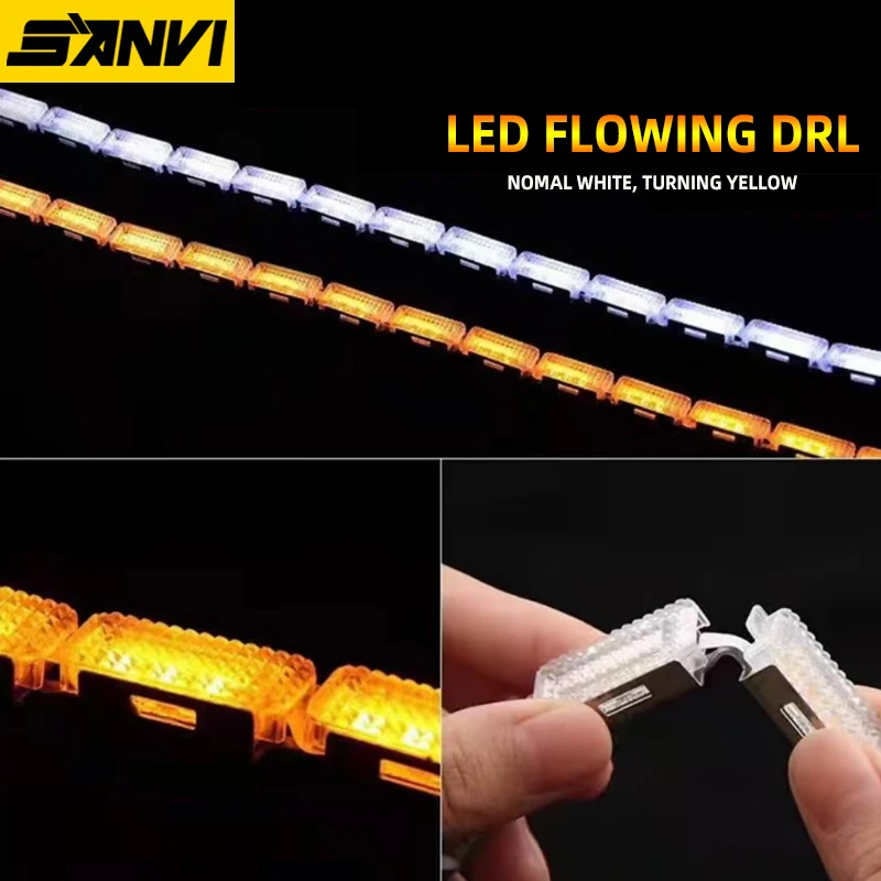SANVI-2PCS-Diamond-DRL-Signal-Light-Turn-Light-600MM-Flowing-Running ...