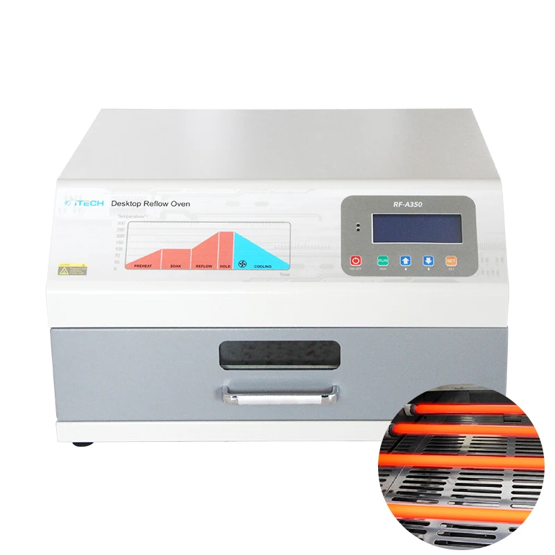 RF-250A Desktop Reflow Oven Infrared IC Heater Reflow Soldering Machine ...