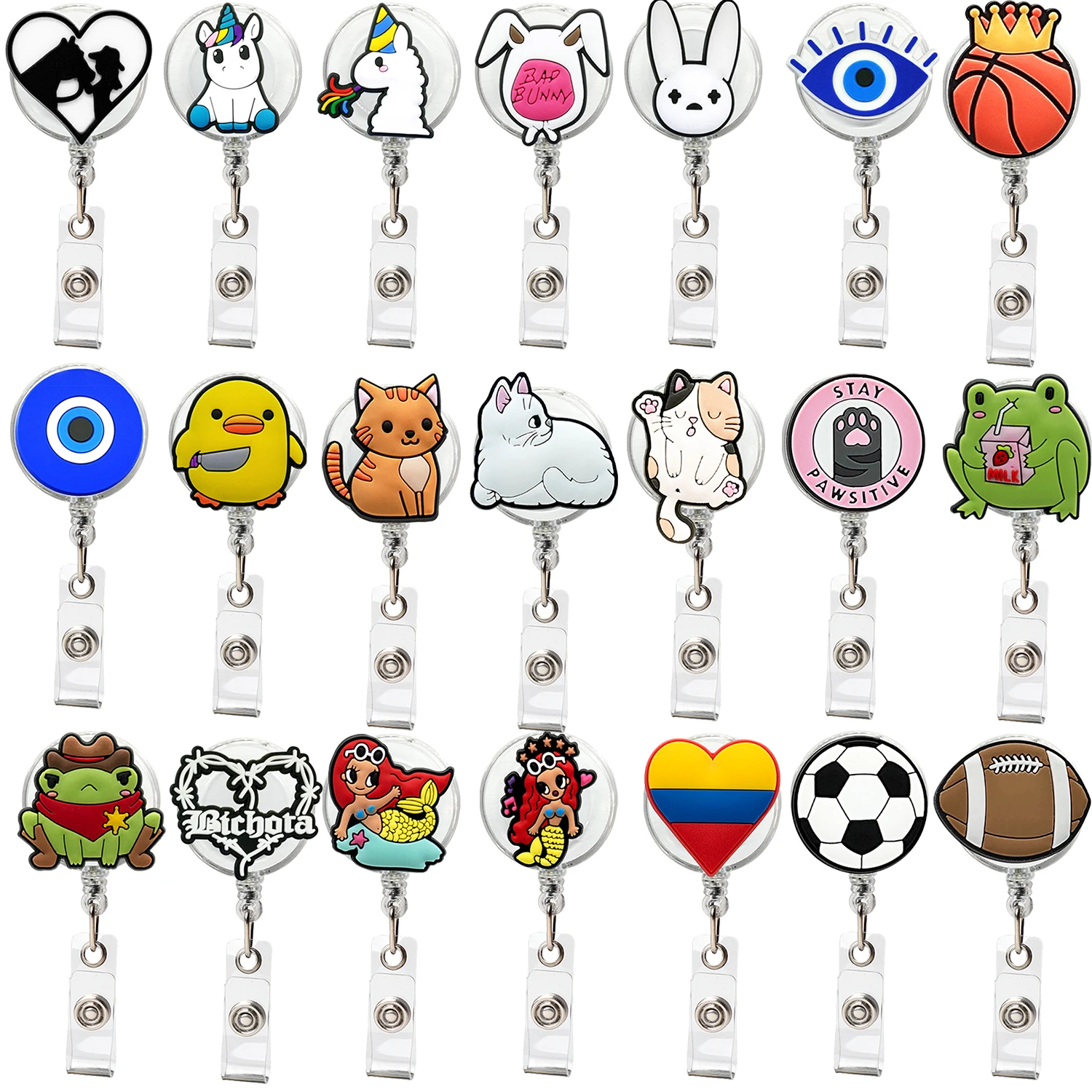 1PCS-Cartoon-Pull-Badge-Nurse-Cute-Animals-Name-Badge-Reel-Clip-Badge ...