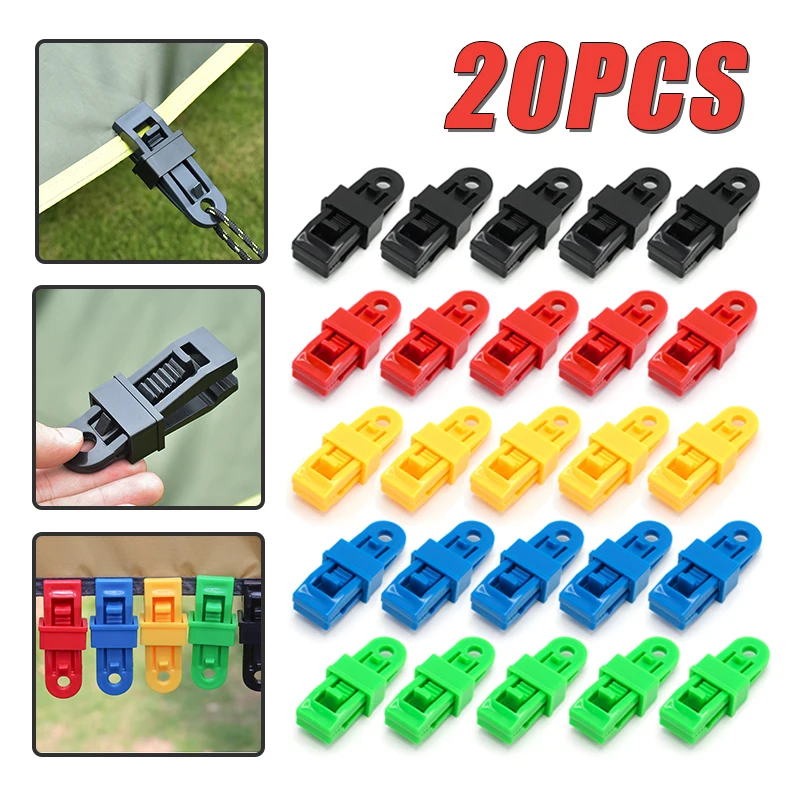 20-Pack-Tent-Canopy-Clips-Tarpaulin-Holder-Clips-Outdoor-Wind-Rope ...