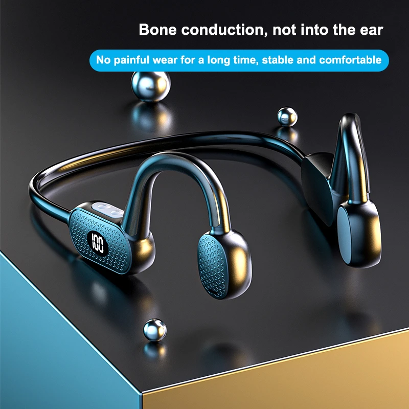 Bone Conduction Headphones With Mic Wireless Sports earbuds Handsfree ...