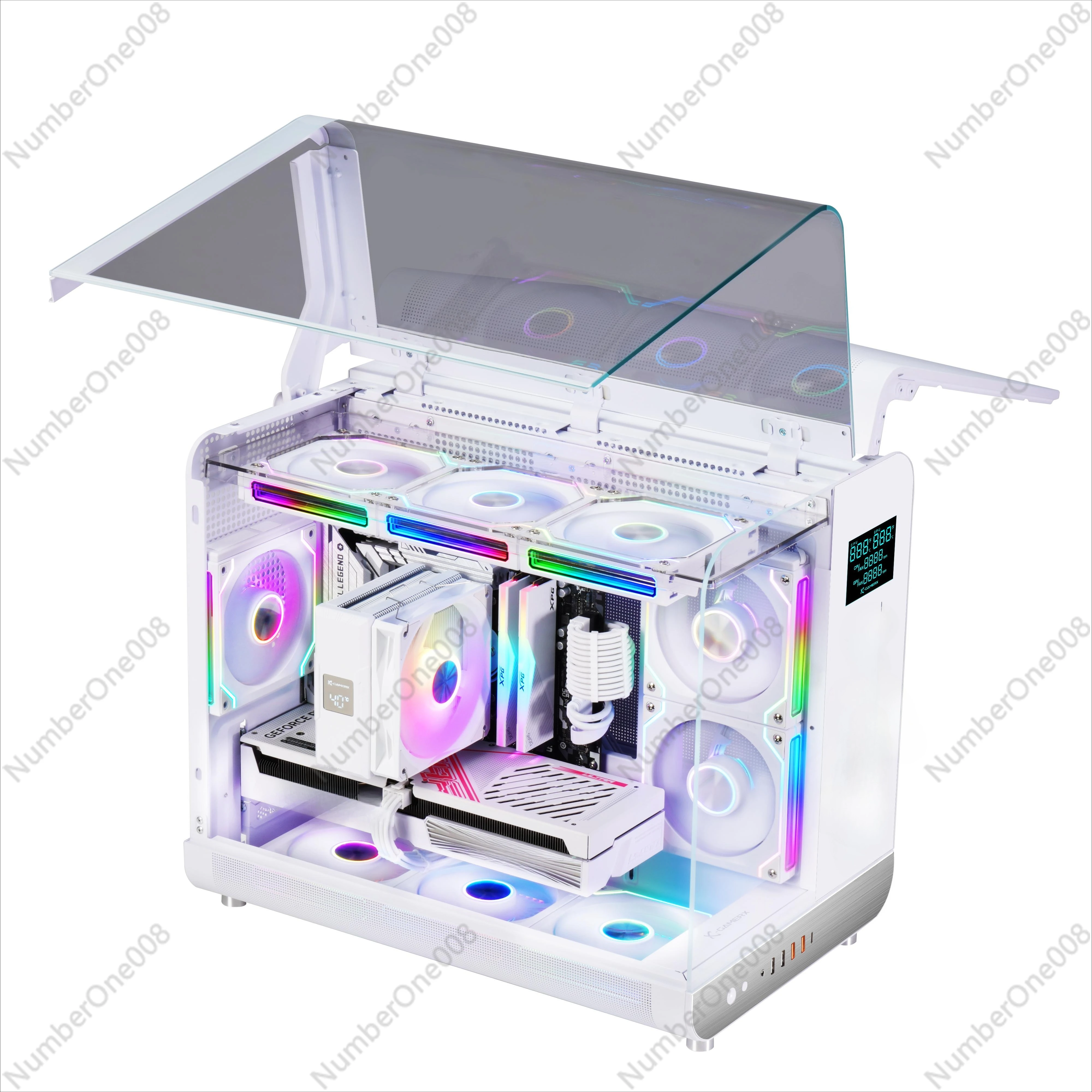 Minimalist High-End Computer Case, Innovative Built-in LCD Screen Mid ...