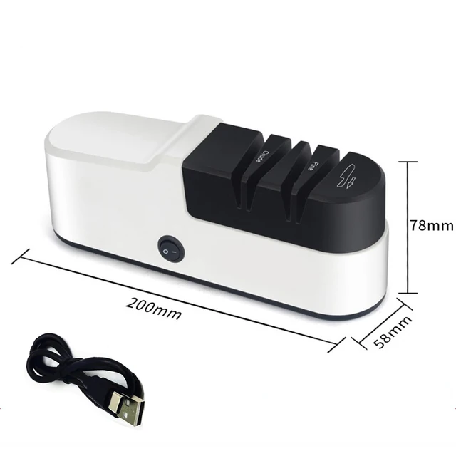 Electric Knife Sharpener Automatic Adjustable USB Rechargable Kitchen ...