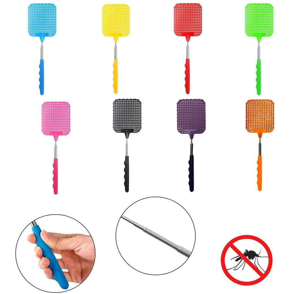 Extendable Fly Swatter With Stainless Steel Handle, Mini Plastic ...