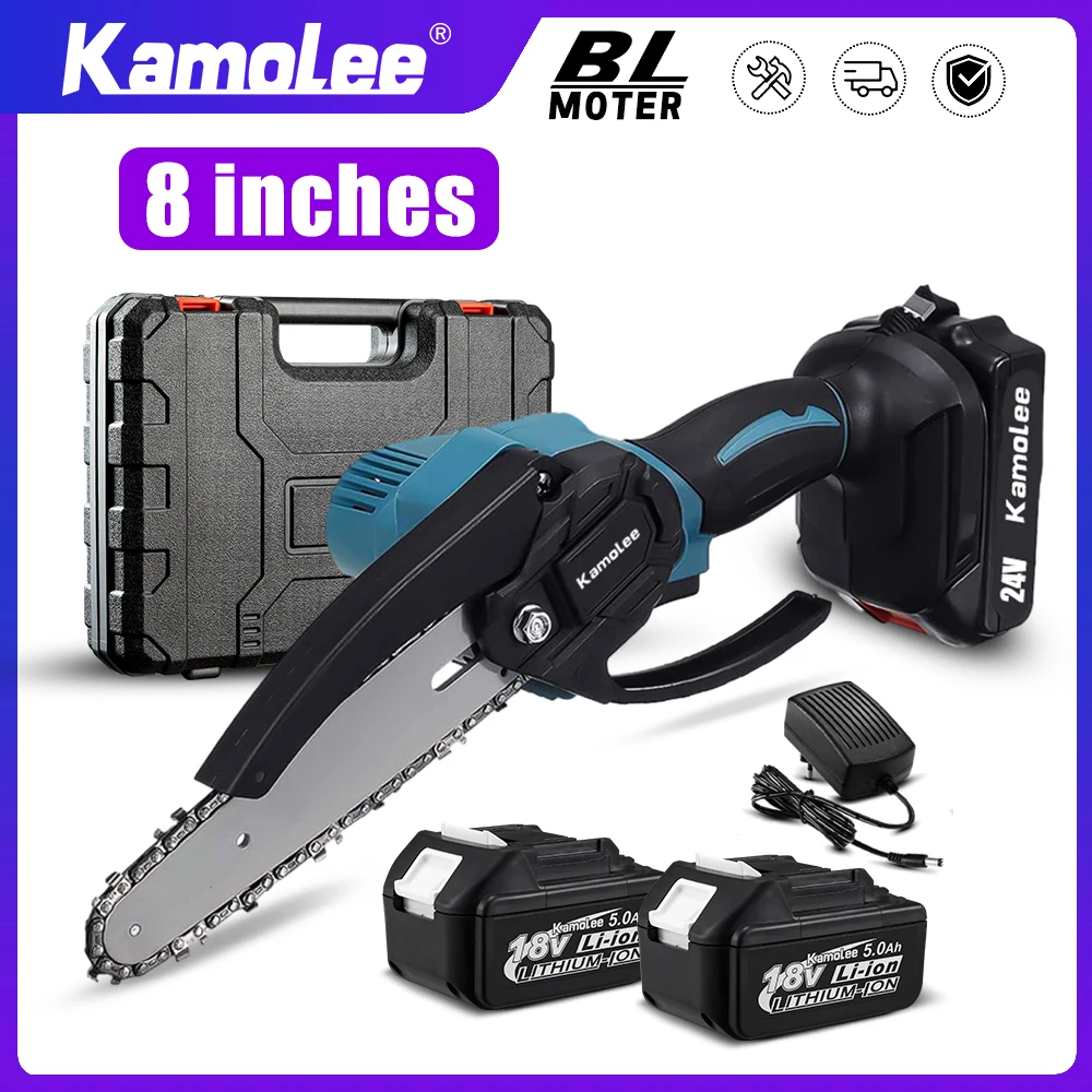 Kamolee-Brushless-Electric-Chain-Saw-18V-8-Inch-Mini-Chainsaw-Wood ...