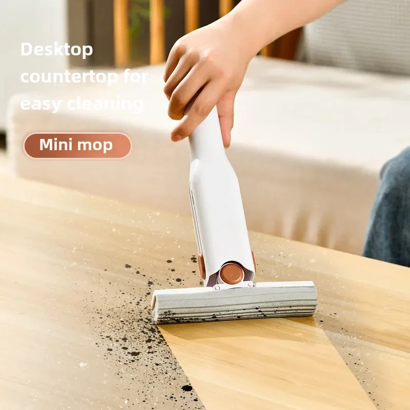 Handheld-Mini-Mop-No-Hand-Wash-Kitchen-Bathroom-Countertop-Cleaning ...