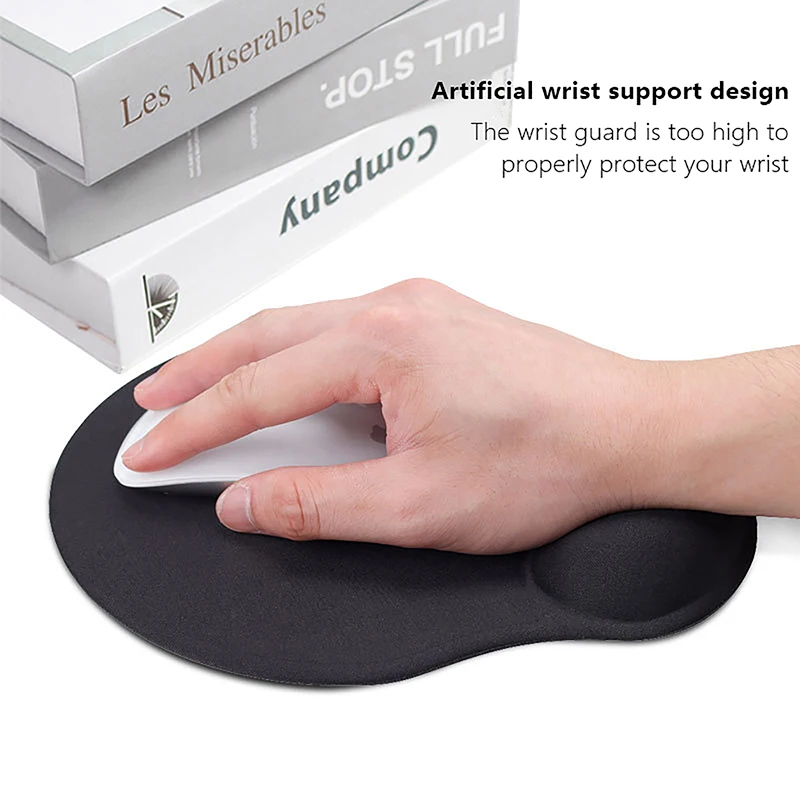 Black-Mouse-Pad-With-Wrist-Rest-Pad-Anti-Slip-Gaming-Mousepad-Mice-Mat ...