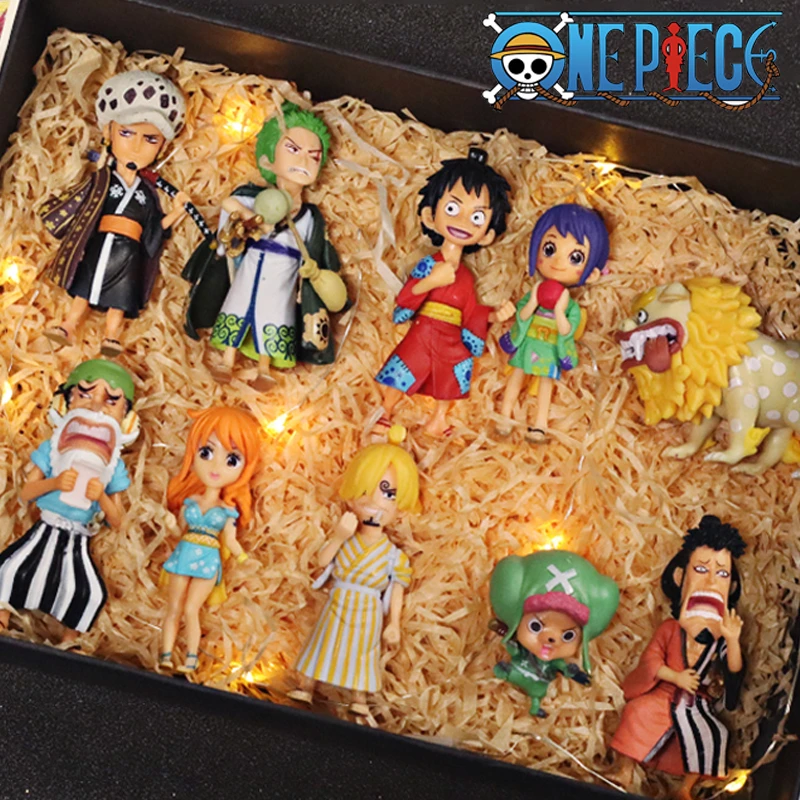 Hot 10Pcs/set One Piece Anime Figure Luffy Sanji Nami Zoro Chopper ...