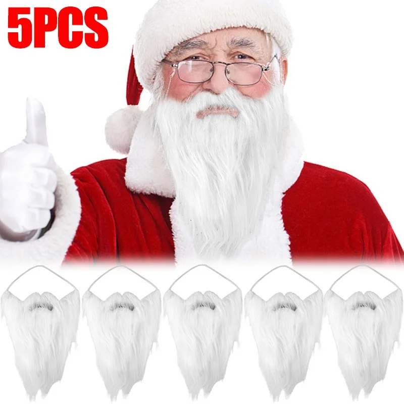 Christmas-Simulated-Beard-Santa-Claus-White-Beard-X-mas-Cosplay-Props ...
