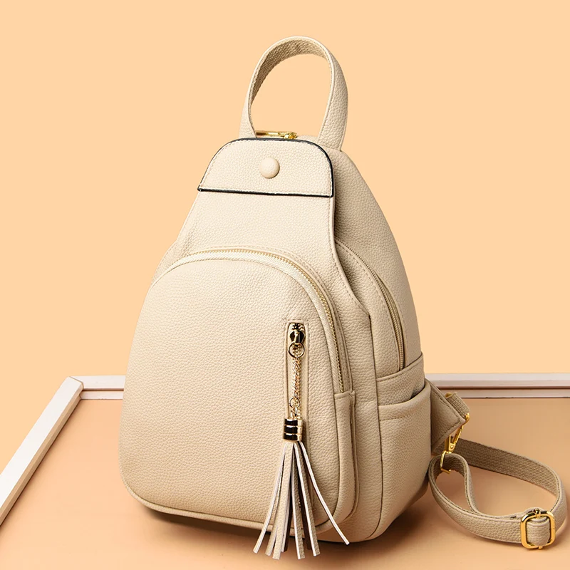 Fashion Women Luxury Leather Backpack Female School Book Bag Travel ...