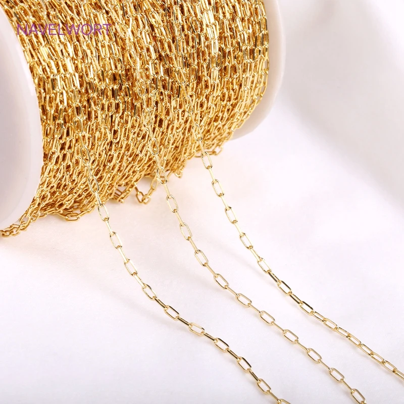 14K-Gold-Plated-4-5mm-2mm-Square-Thin-Cable-Chain-For-Jewelry-Making ...