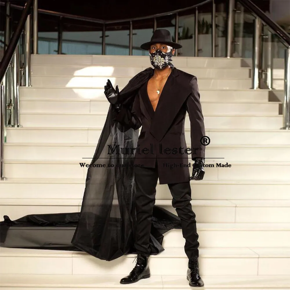 Elegant Suits Men With Cape Customized Male Fashion Dress Double ...