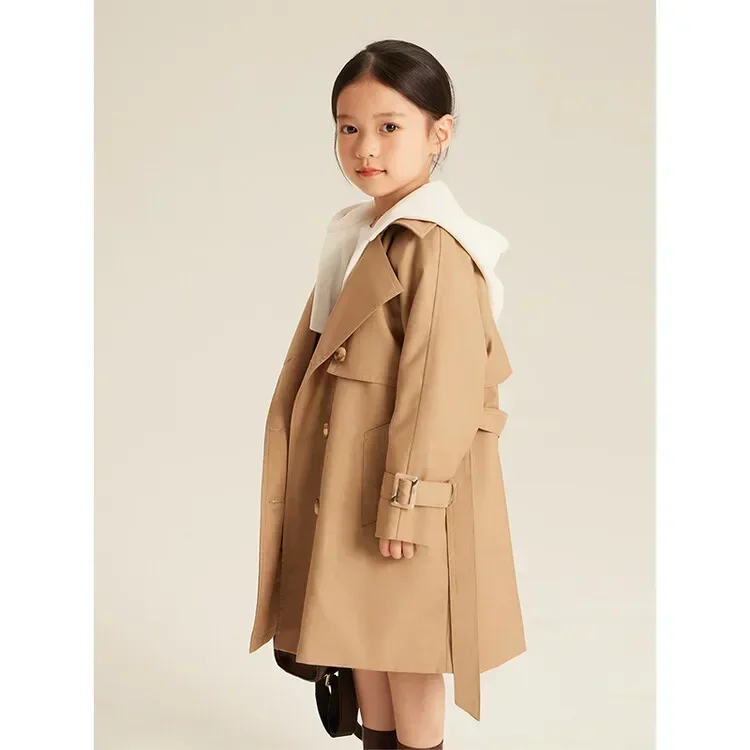 Girls Coat Girl Trench Long Trench 2023 New Children Autumn Stylish ...