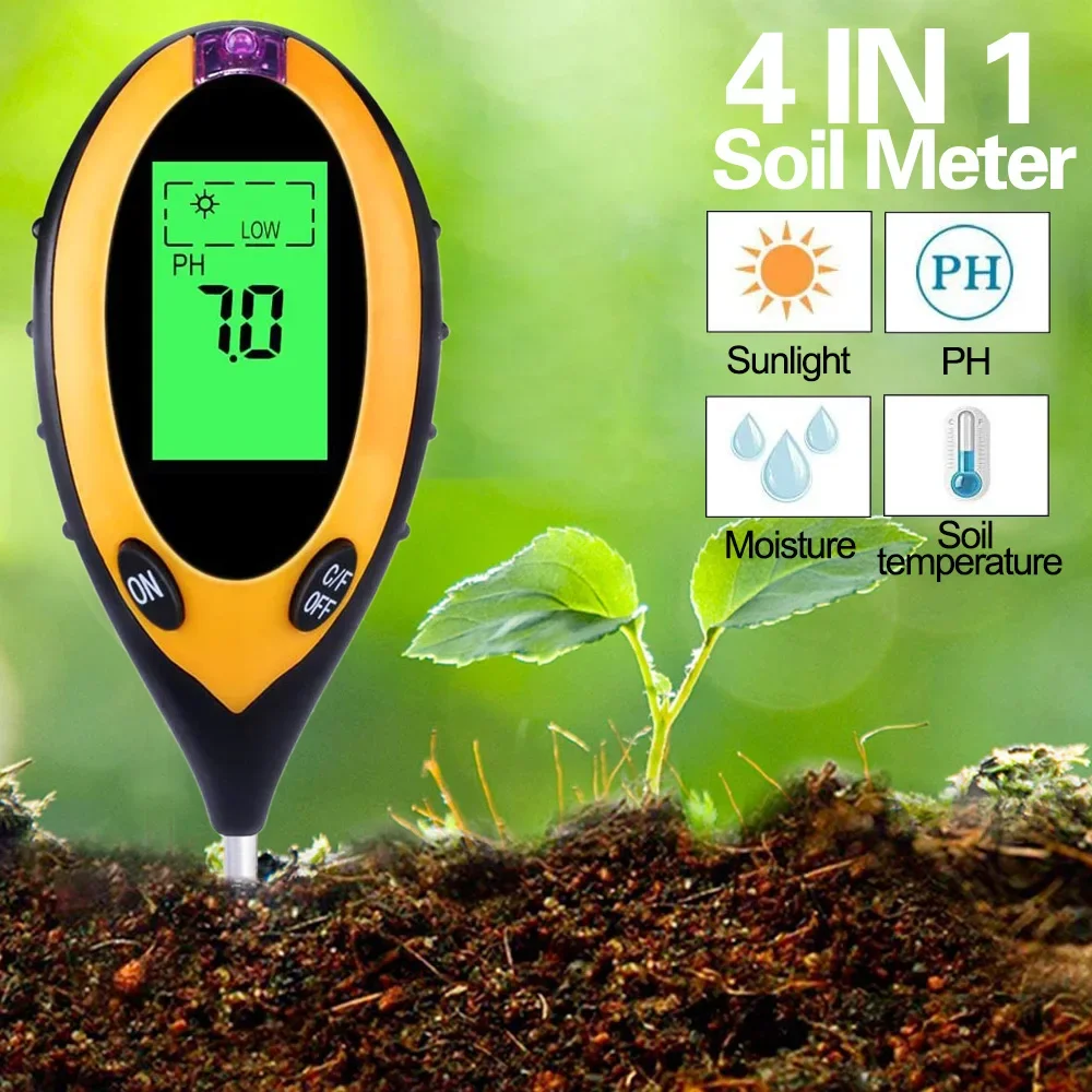 Medidor-Digital-de-PH-del-suelo-Monitor-de-humedad-temperatura-probador ...
