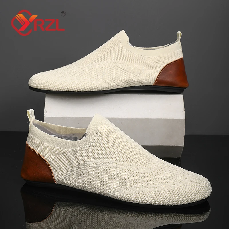 YRZL 2024 Knitted and Leisure Men Shoes Light Loafers Men's Shoes Flats ...