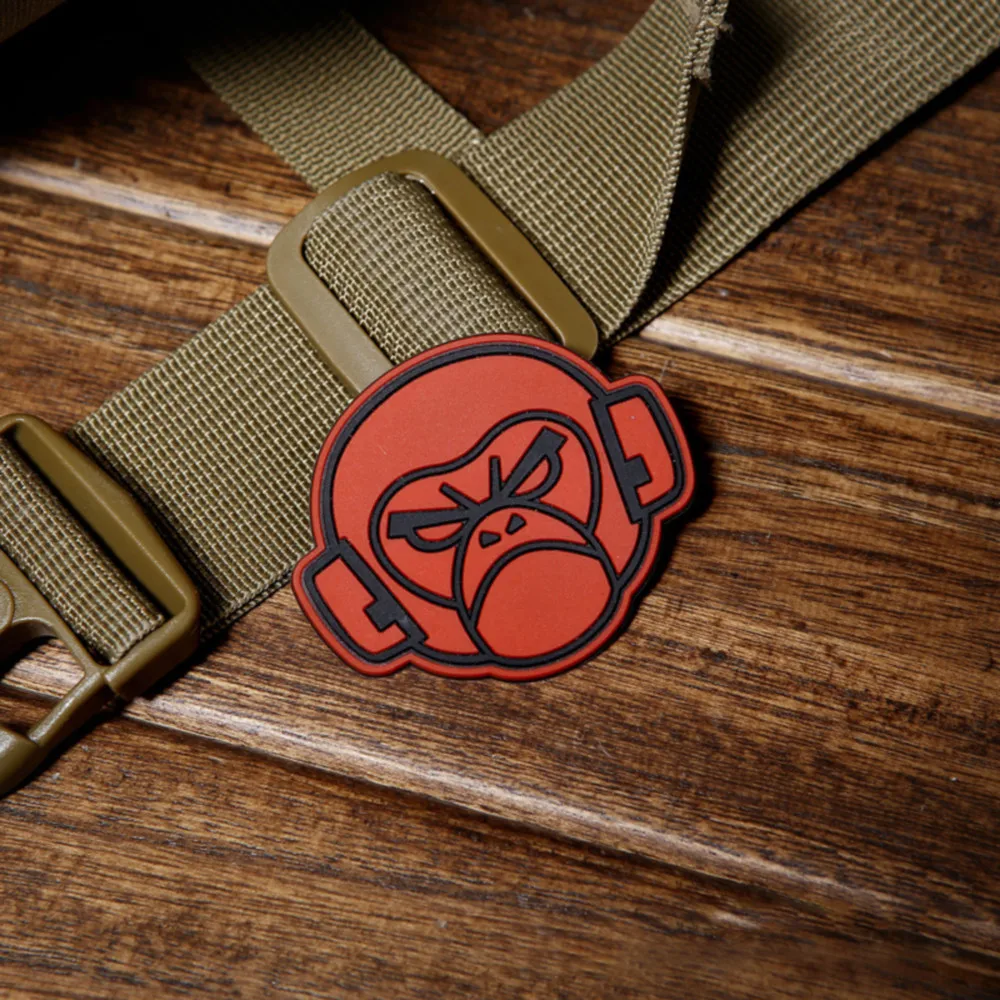 Tactical Monkey Hook and Loop Patch PVC Military Armband Morale Badge ...
