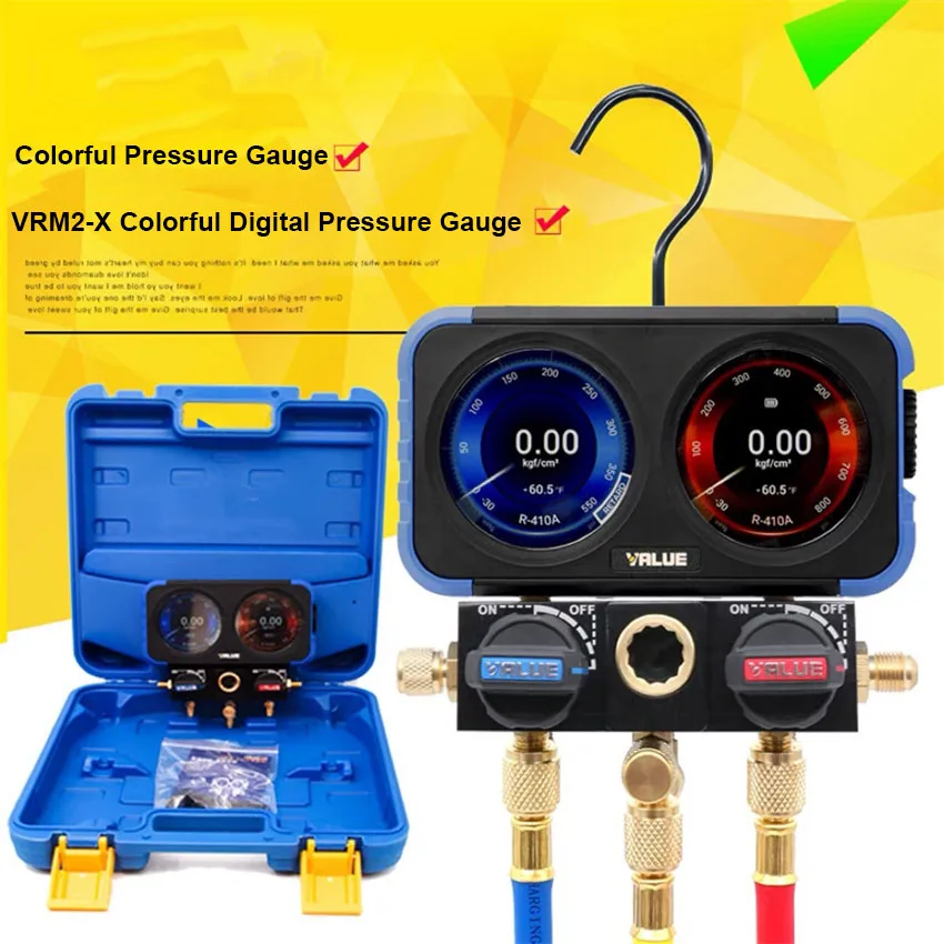 New Electronic Fluoride Gauge Display Manifold Tester Refrigerant ...
