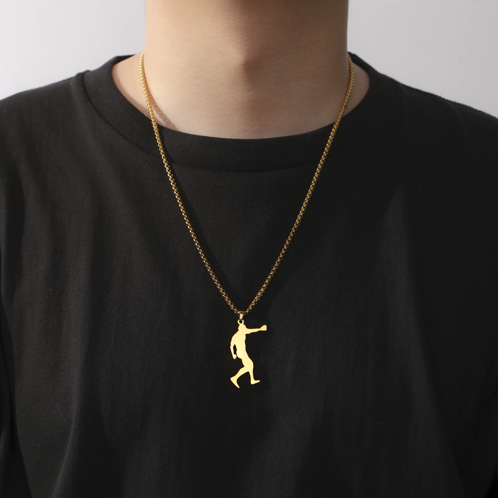 Unift-Player-Figure-Baseball-Necklace-Teen-Boy-Neck-Chain-Stainless ...