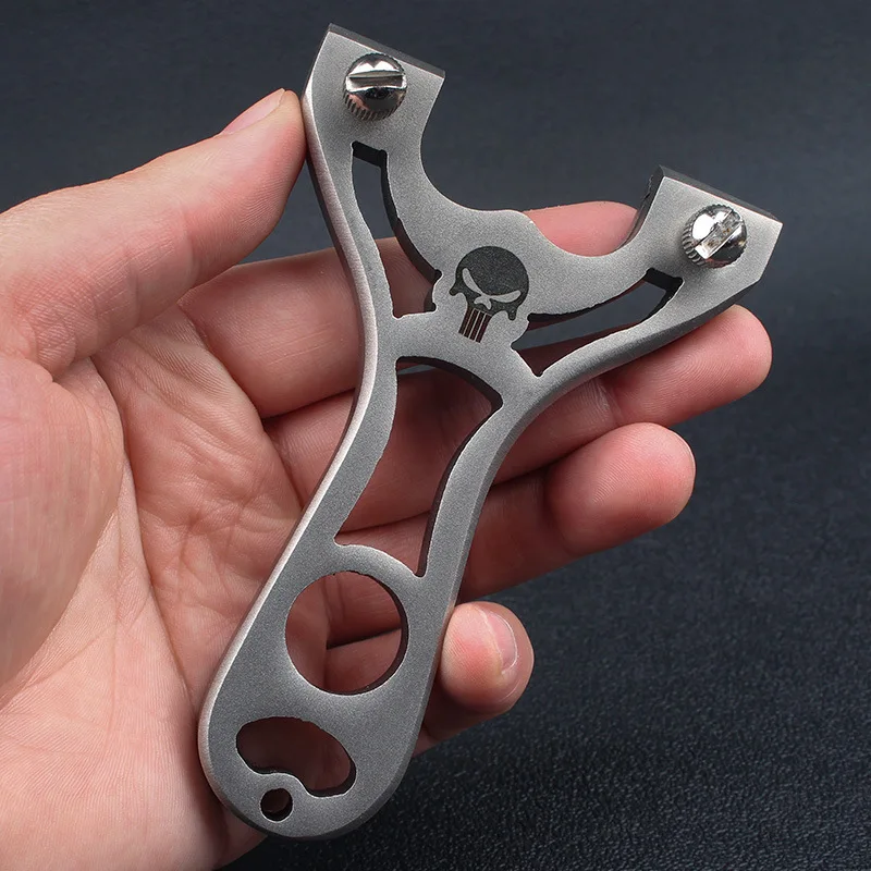 스컬 헤드 소형 보우 도어 라인 커팅 스트레이트 플레이트 플랫 가죽 보우 고정밀 스테인리스 스틸 슬링샷 빠른 프레스