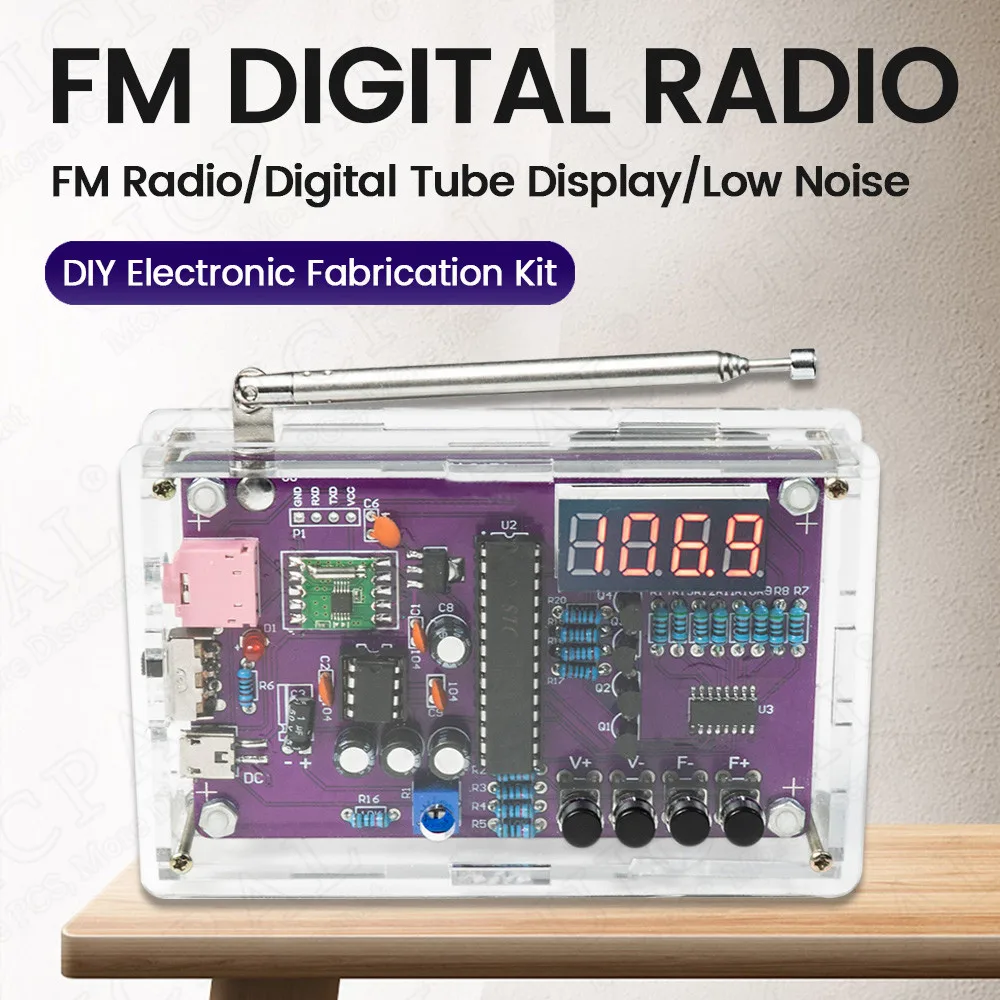 DIY-FM-Radio-Electronic-Kit-Adjustable-Frequency-PCB-Soldering-Project-Practice-Solder-Assembly ...