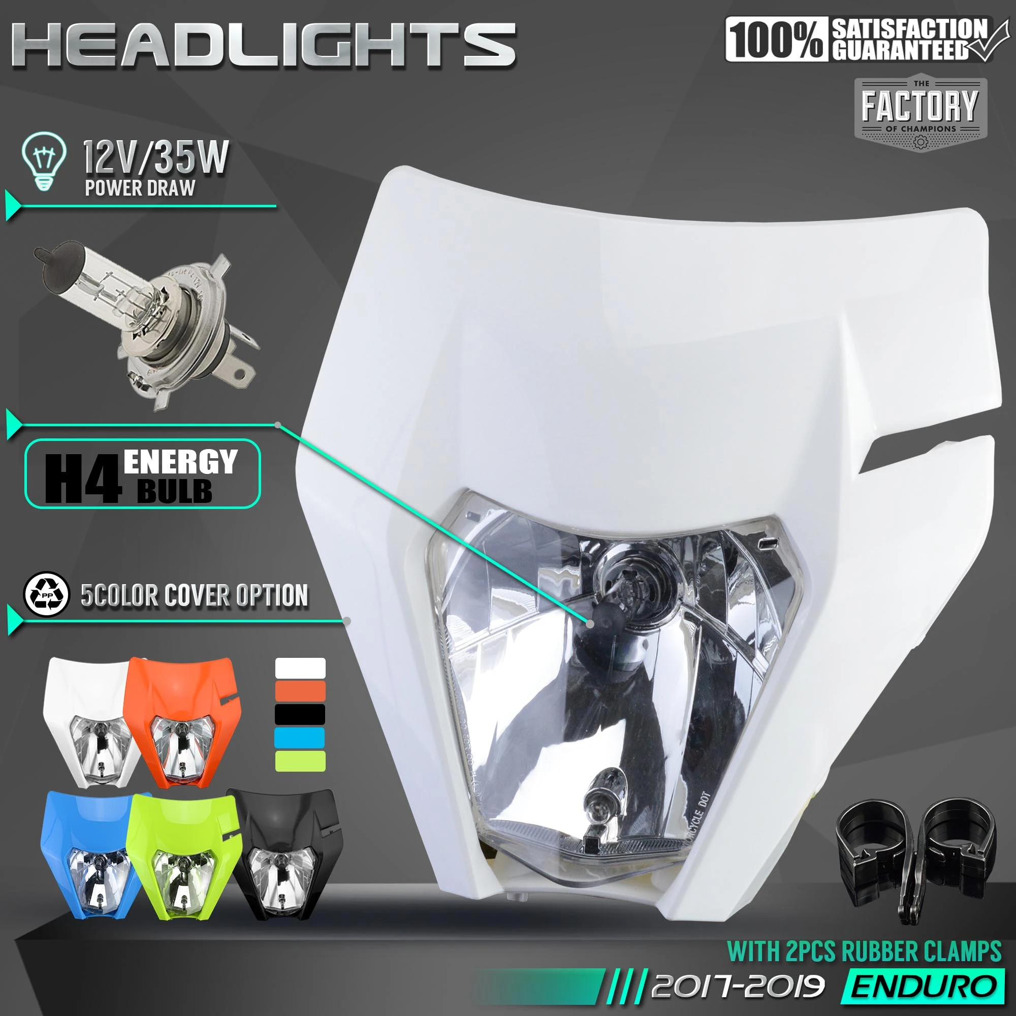 Powerzone Motorcycle Headlight Headlamp For 2017 18 Ktm Headligt Exc ...