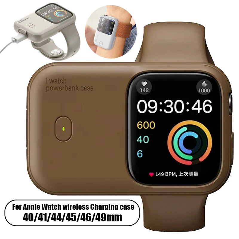 Wireless Portable Charger Power Bank Case For Apple Watch 40 45 44MM ...