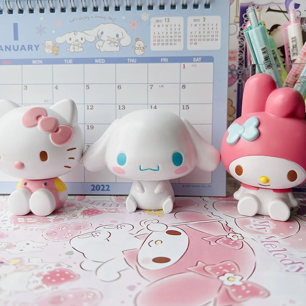 Kawaii Sanrio Anime Figure Kitty My Melody Cinnamoroll Doll Action ...