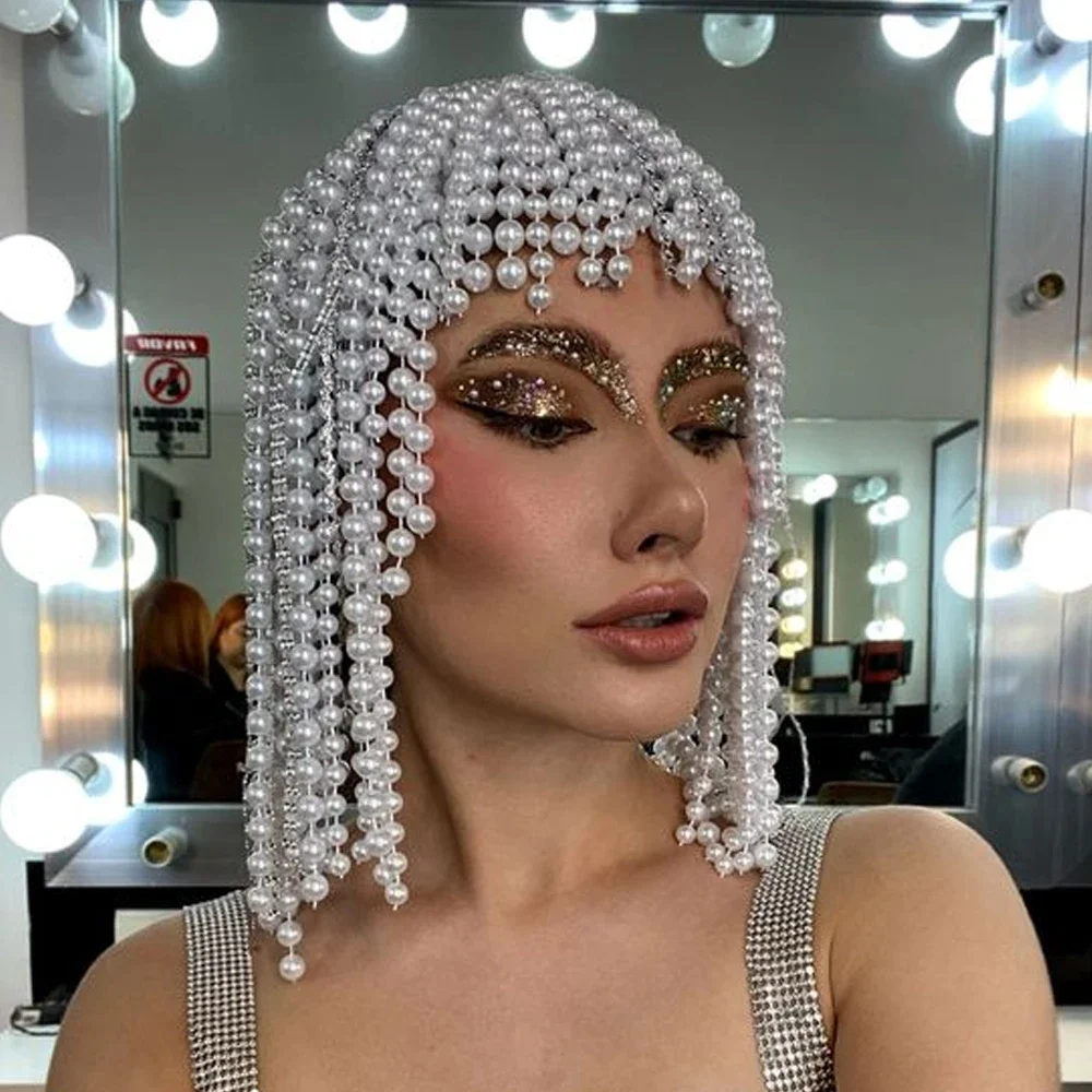 Tocado-con-borla-de-perlas-para-mujer-accesorios-para-el-cabello-de ...