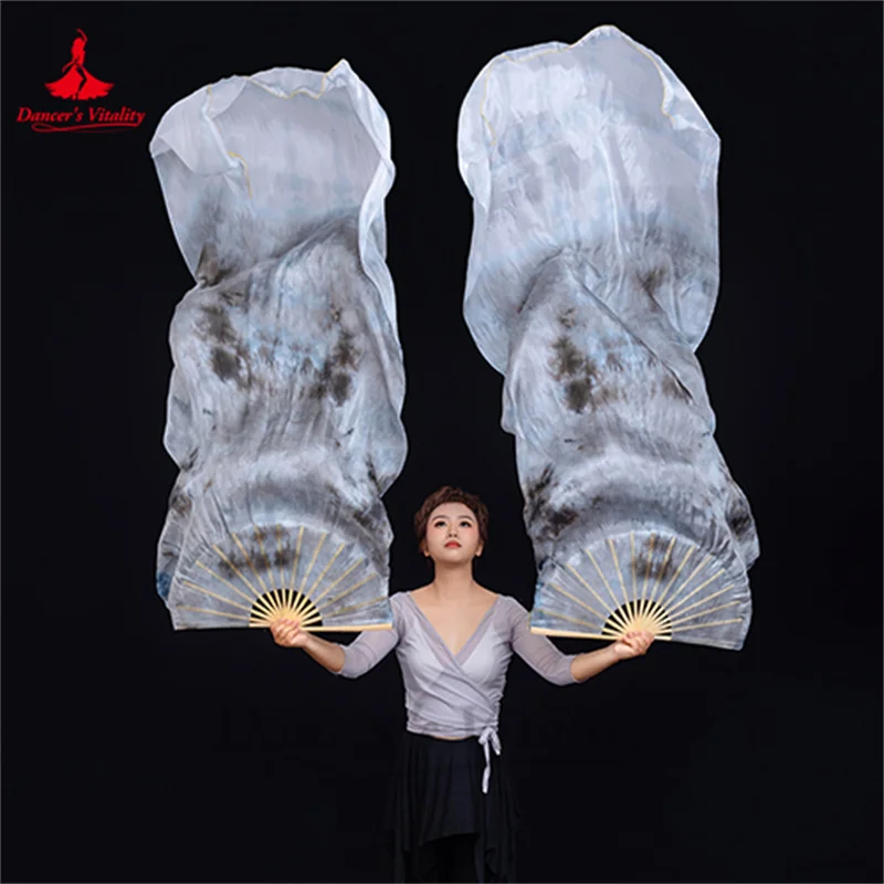 100-Pure-Natural-Silk-Fan-Veils-for-Women-Belly-Dancing-Performance-Fan ...
