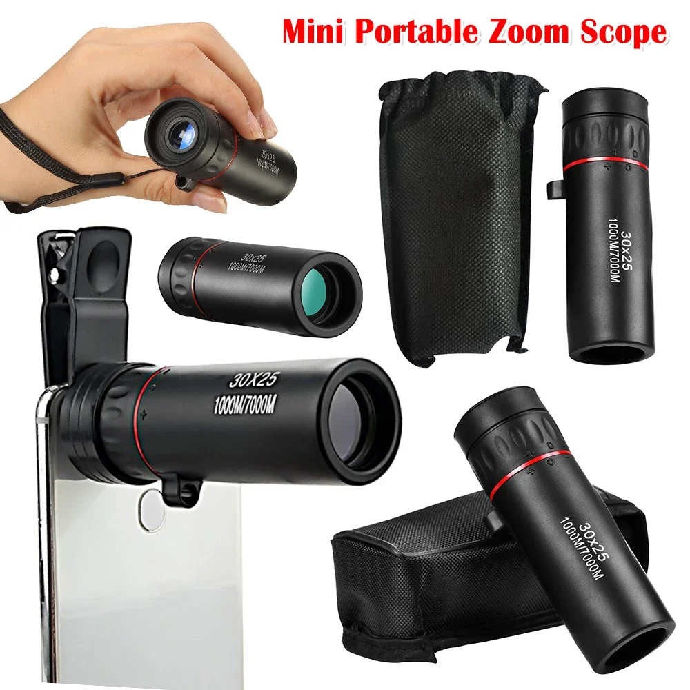 30x25-Monocular-Telescope-Mini-Portable-Mobile-Phone-Telescope-with ...