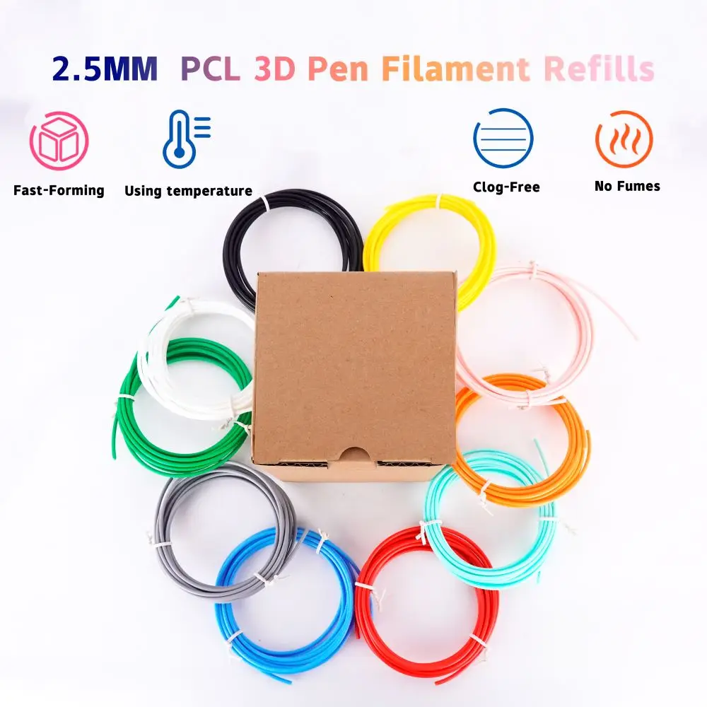 3D Pen Filament 2.5mm Compatible with the 3Doodler Pen 10 Vibrant Safe ...