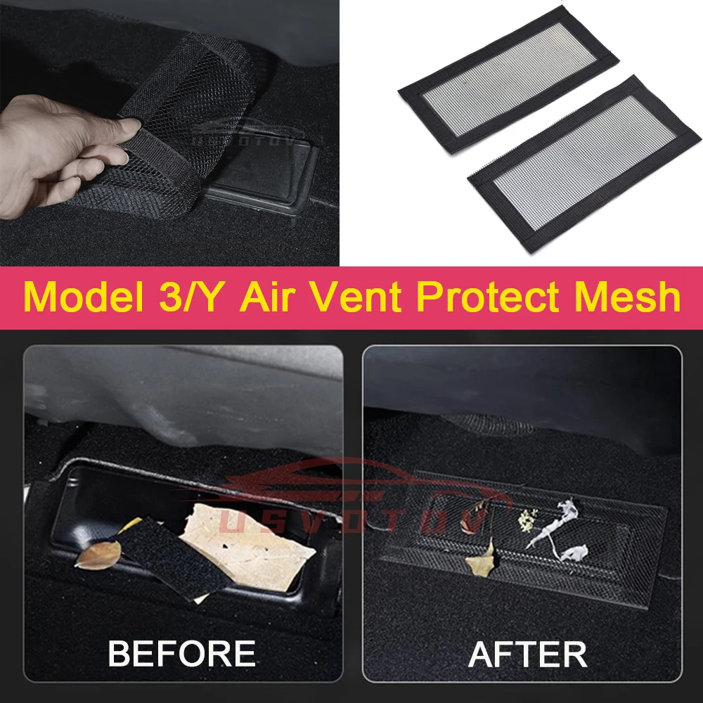 For-Tesla-Model-3-Y-2023-2022-2021-Seat-Air-Vents-Dust-Mesh-Cover ...