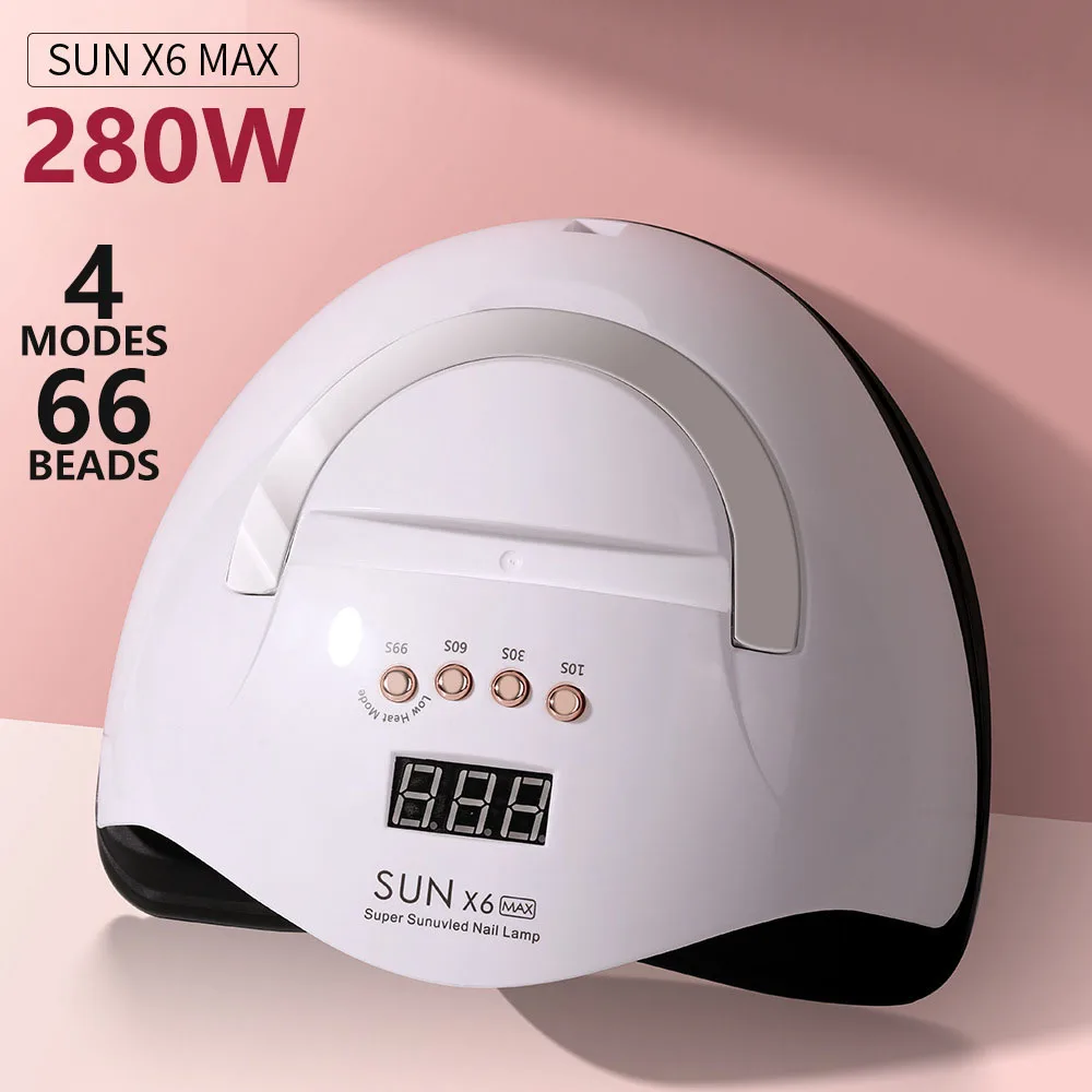 280W Sun X6max X7max LED Lampu UV Pengering Kuku Profesional untuk Mesin Pengering Kutek Gel ...