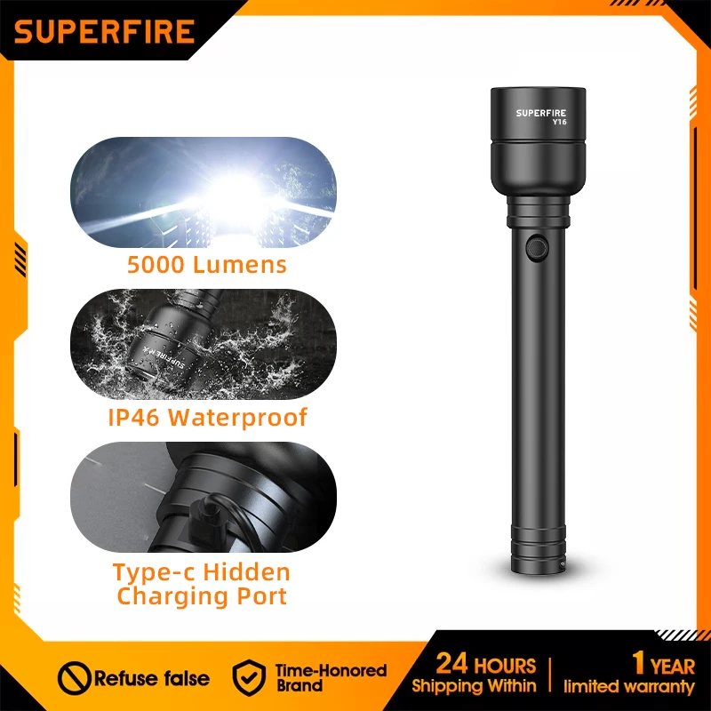 SUPERFIRE-Y16-Rechargeable-Torches-Tactical-Flashlights-LED-SH-S14 ...