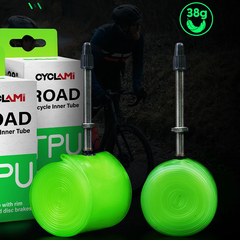 2023 New Ultralight Bike Inner Tube 700 18 32C Road MTB Bicycle TPU Tire 700c 60/80mm Length ...