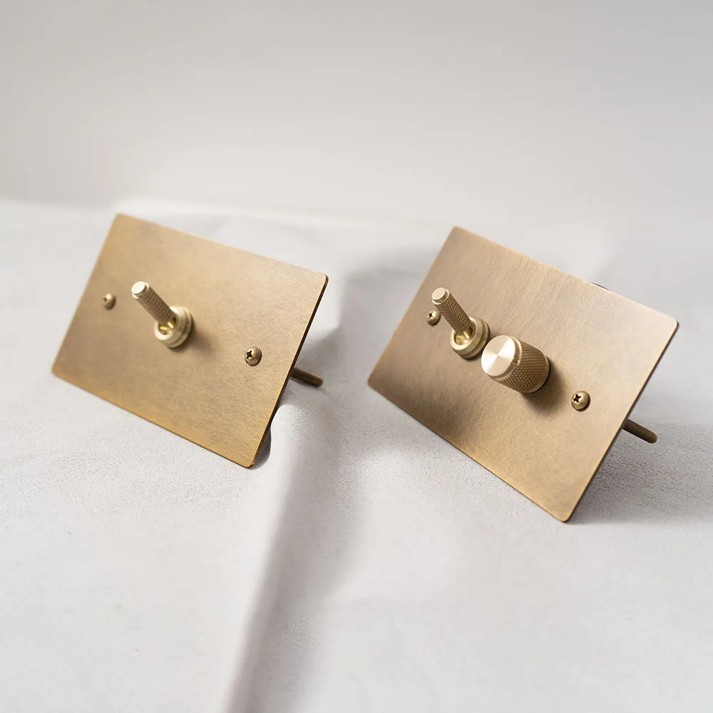 220V-Retro-Brass-Plate-Knurled-Toggle-Wall-Light-Switch-LED-Dimmer-10A ...
