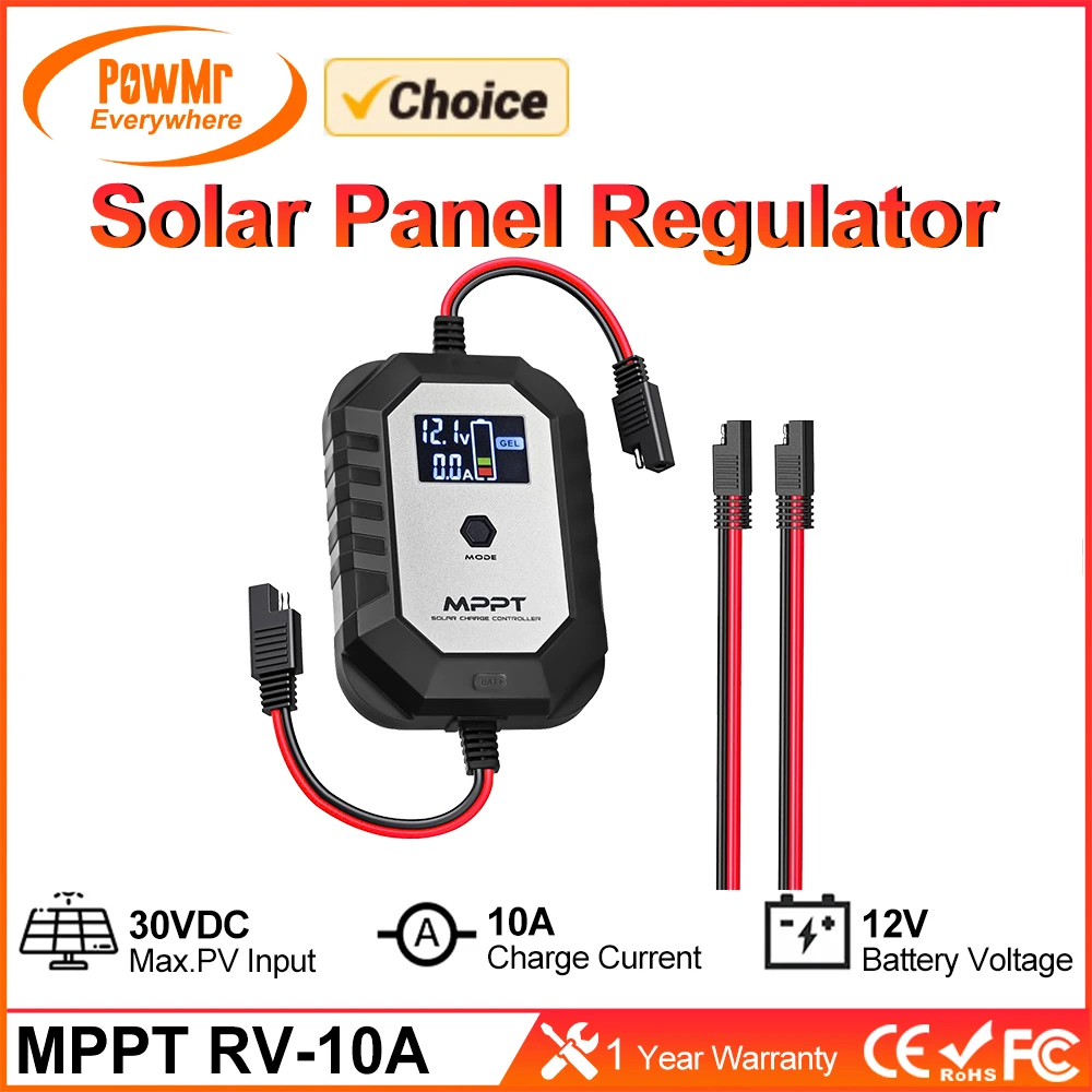 PowMr-10A-MPPT-Solar-Charge-Controller-Portable-Solar-Panel-Regulator-3 ...