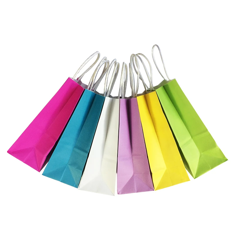 50pcs Diy Multifunction Soft Color Paper Bag With Handles 21x15x8cm ...