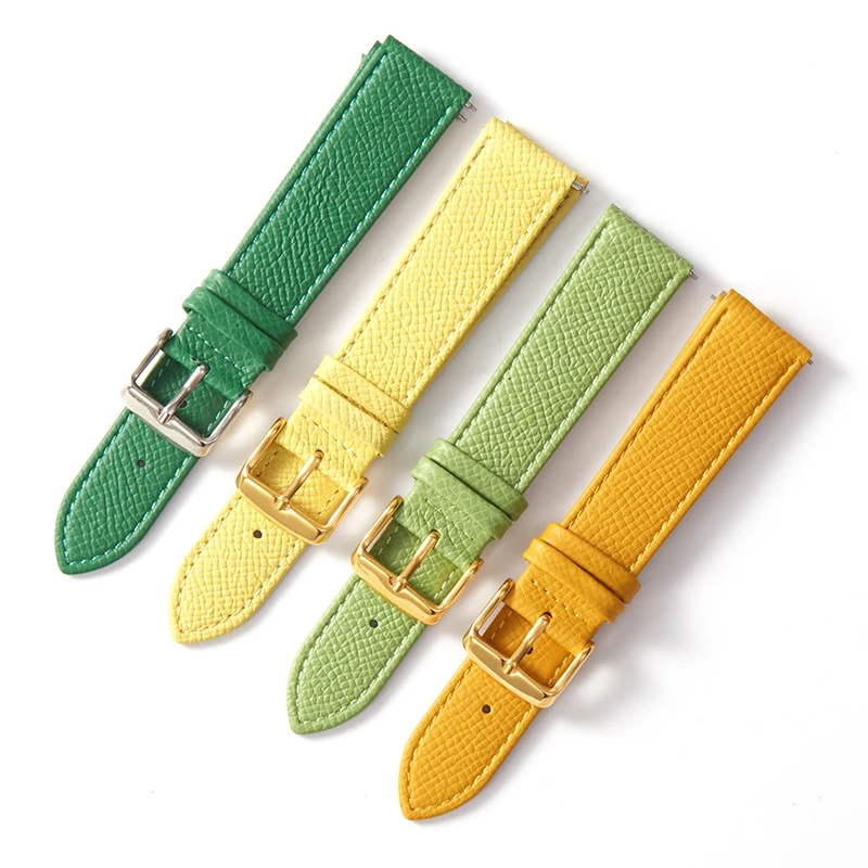 Epsom-Palm-Printed-Leather-Strap-Genuine-Cowhide-Watch-Strap-Handmade ...