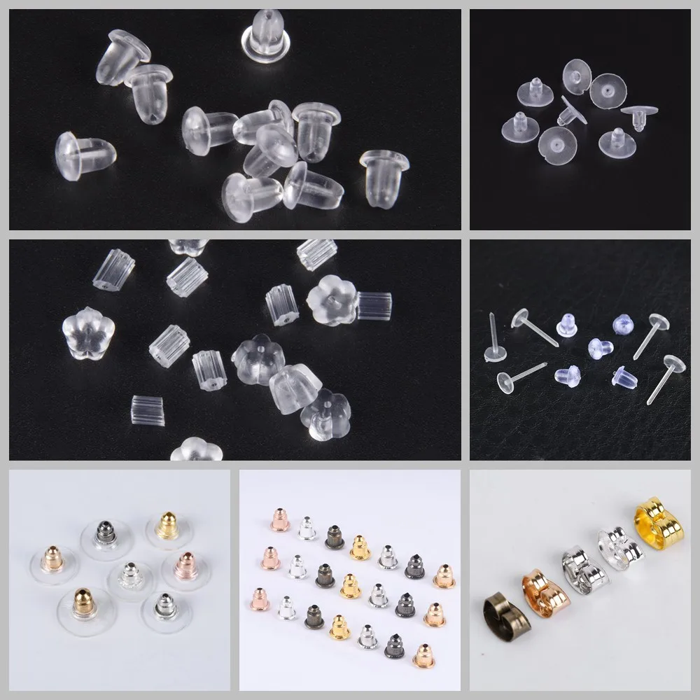 100-200Pcs-Lot-Rubber-Ear-Backs-Stopper-Earnuts-Stud-Earring-Back-Pins ...