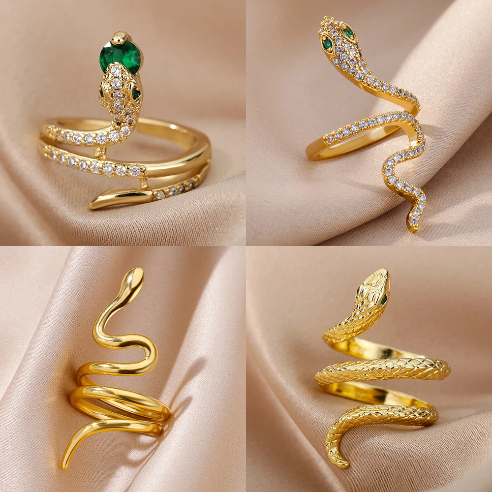 Anillos-De-Serpiente-de-acero-inoxidable-para-hombres-y-mujeres-anillo ...