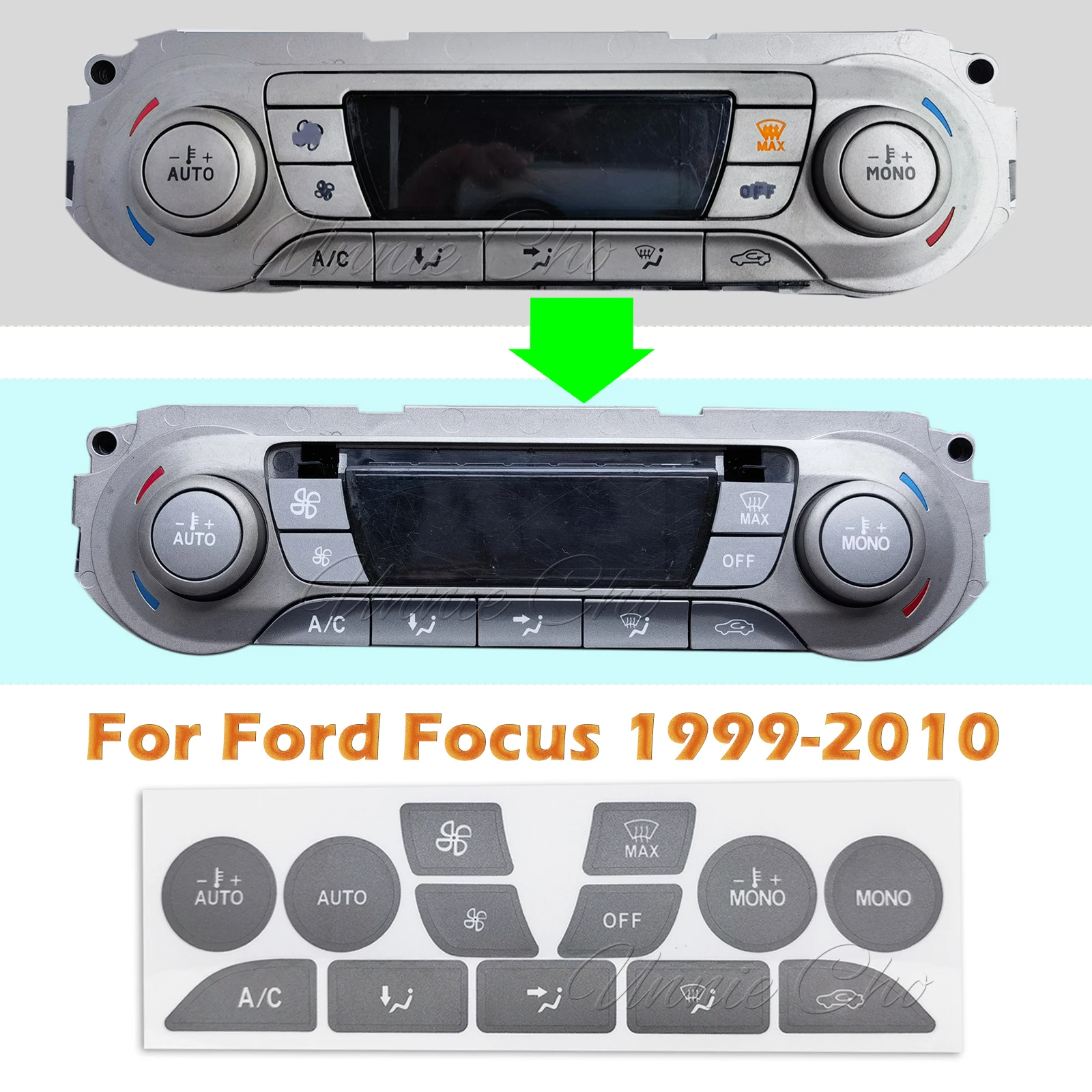 For-Ford-Focus-Button-Sticker-for-Ford-Focus-2-MK2-Accessories-Silver ...