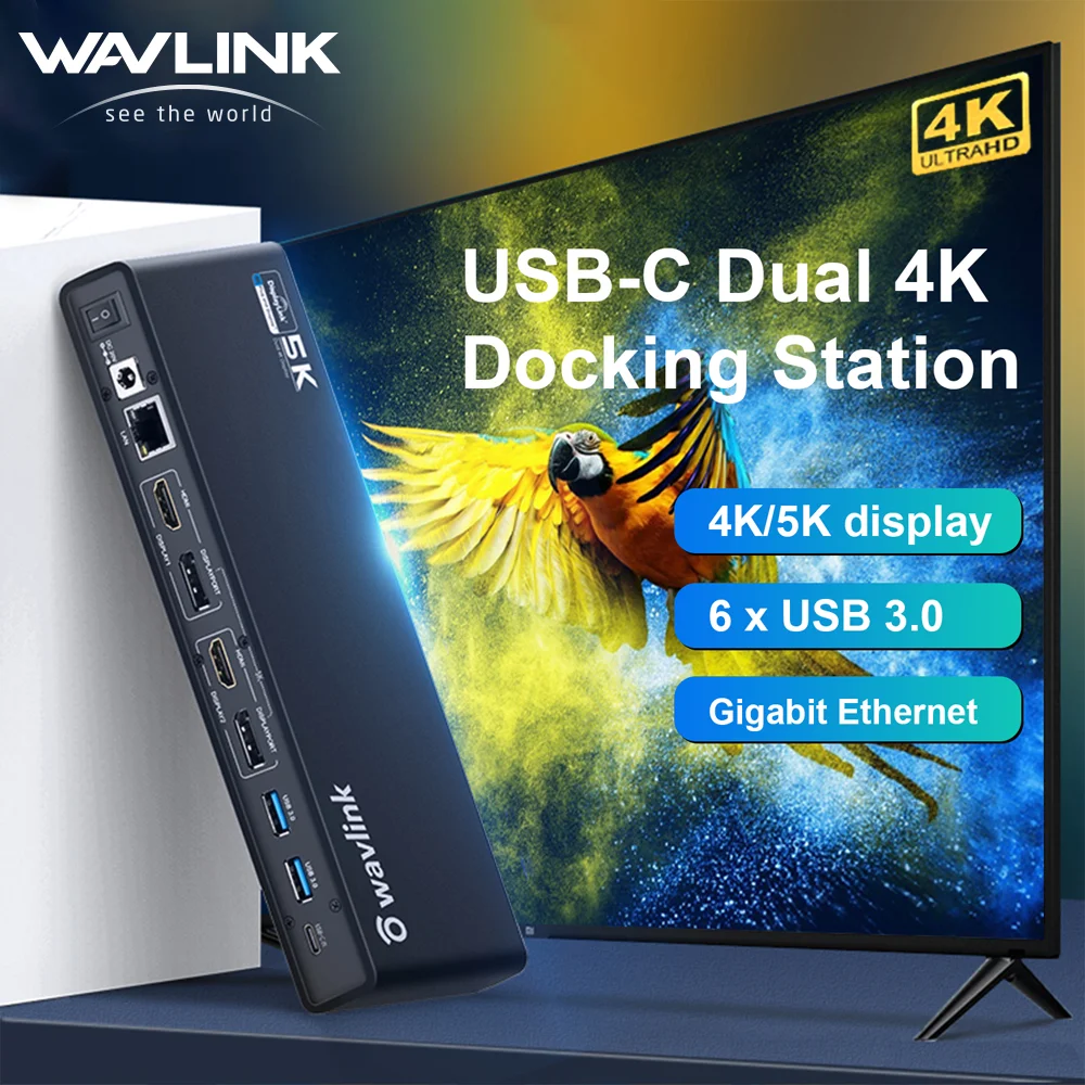 Laptop Docking Station Universal 5k Usb-c Dual 4k Display Usb 3.0 Video ...