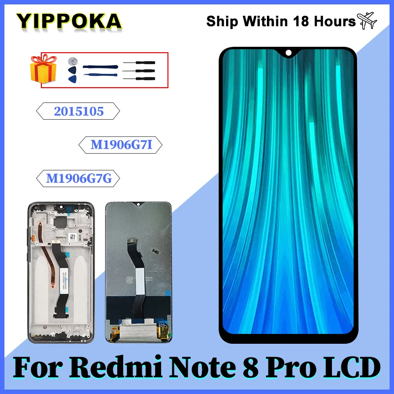 6.53 "para xiaomi redmi nota 8 pro display lcd de toque digitador da tela para redmi nota 8 pro ...
